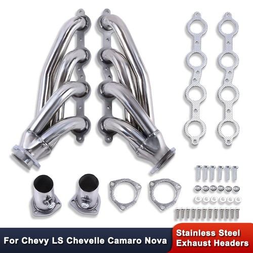 For Chevy LS1 LS2 LS3 LS6 LS7 C10 Chevelle Camaro Stainless Shorty ...