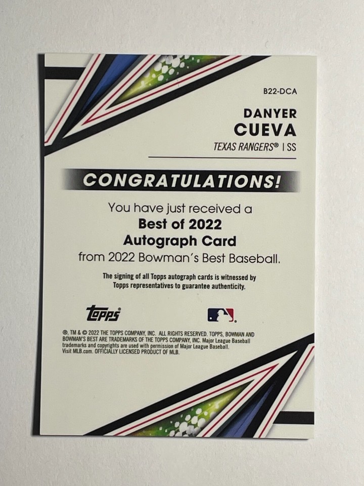 2022 Bowman's Best Danyer Cueva #B22-DCA Auto | eBay
