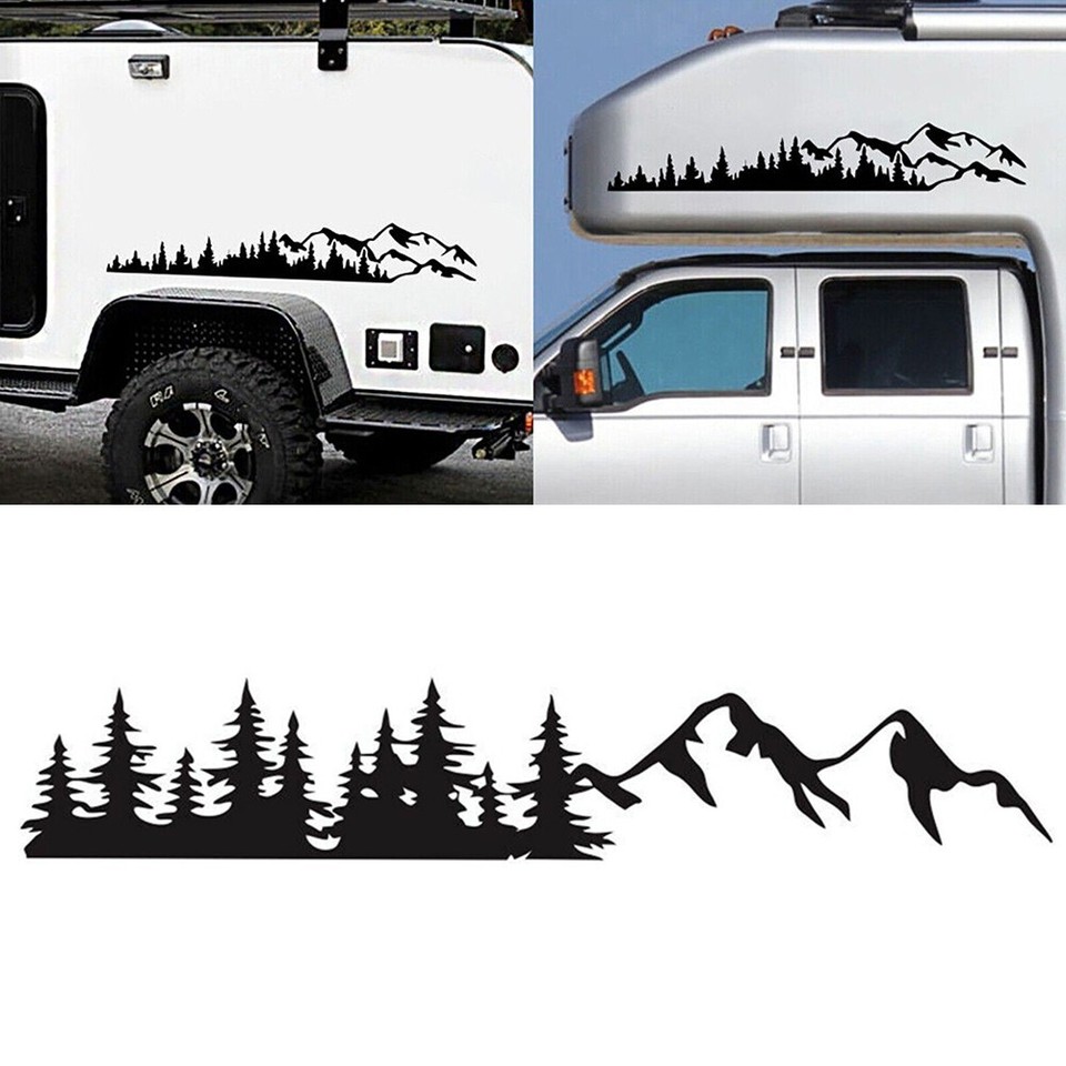 Durable and Reliable Car Tree Mountain Forest Vinyl Decal Sticker for ...