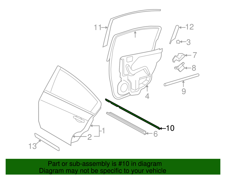 Genuine Nissan Belt Weather-Strip 82820-JA01A | eBay