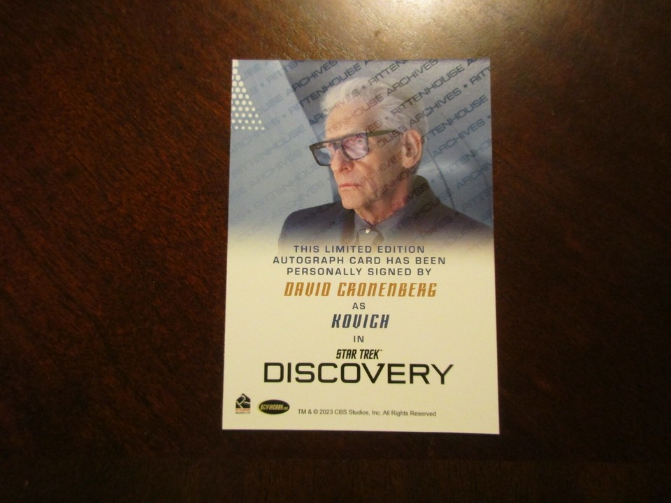 Star Trek Discovery Season 4: David Cronenberg Full Bleed Autograph ...