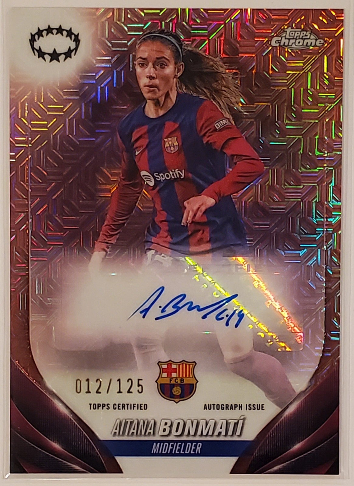 Aitana Bonmati 2023-24 Topps Chrome UEFA Women's Rose Gold Auto Mojo ...