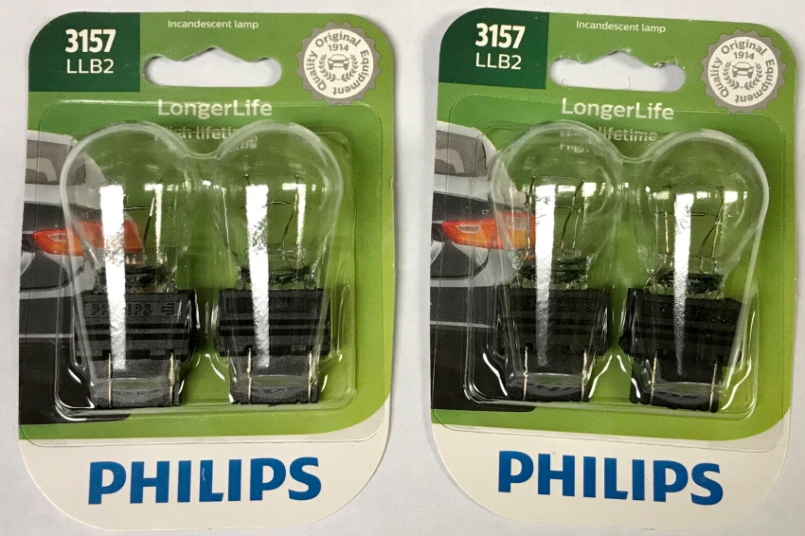 LOT OF (4) PHILIPS 3157 LLB2 12.8v Automobile Lamp Bulb 3157LL 9D | eBay