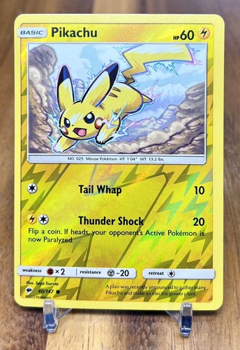 Pikachu 40/147 Reverse Holo Burning Shadows Pokemon Card NM | eBay