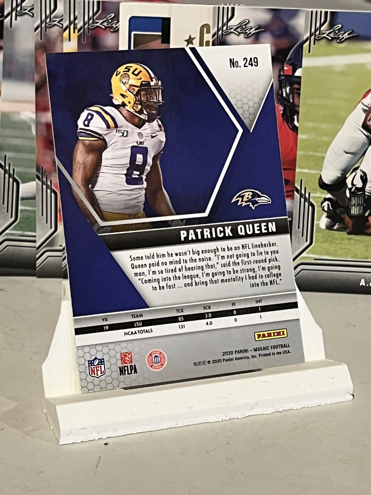 Patrick Queen - 2020 Panini Mosaic - Panini ROOKIE #249 - Baltimore ...