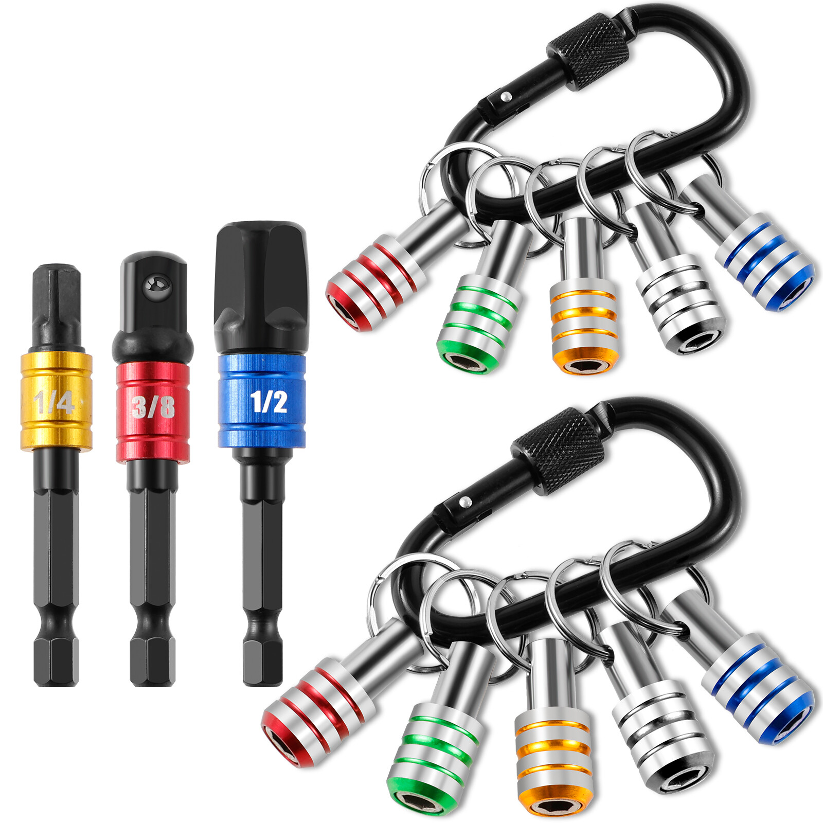 10X 1/4" Hex Shank Screwdriver Bit Holder Aluminum Alloy Bit Holder ...