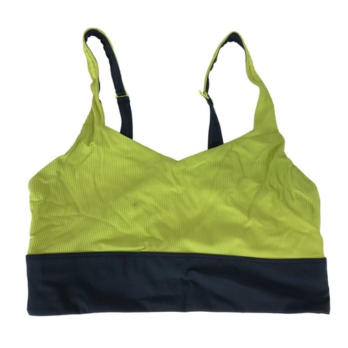 ZYIA ACTIVE ~ WOMENS XL ~ GREENISH YELLOW RIBBED SPORTS BRA | eBay