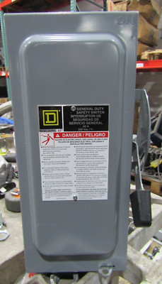💥SQUARE D 60 AMP GENERAL DUTY FUSED SAFETY SWITCH 3 POLE 240 VAC D322N ...