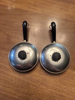 MCM VINTAGE BRILLIUM PAT PEND KITCHEN POTS FRYING PANS SALT & PEPPER ...