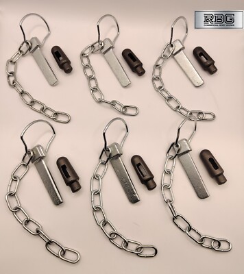 6x Flat Sword Cotter Pin & Chain + WELD-ON Lugs / Pegs Trailer Truck ...