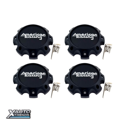 4 x American Racing Wheel Center Cap "Cast Iron" Black 8 LUG ...