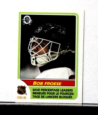 1986/87 O-PEE-CHEE NHL HOCKEY CARD #264 BOB FROESE SAVE % LEADER | eBay