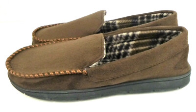 LA PLAGE Men's Non-Slip Indoor/Outdoor Microsuede Moccasin Shoes Brown ...