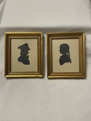 Sydney Zoltan Lucas Vintage Framed Silhouettes Boy and Girl 1930s-1940s ...