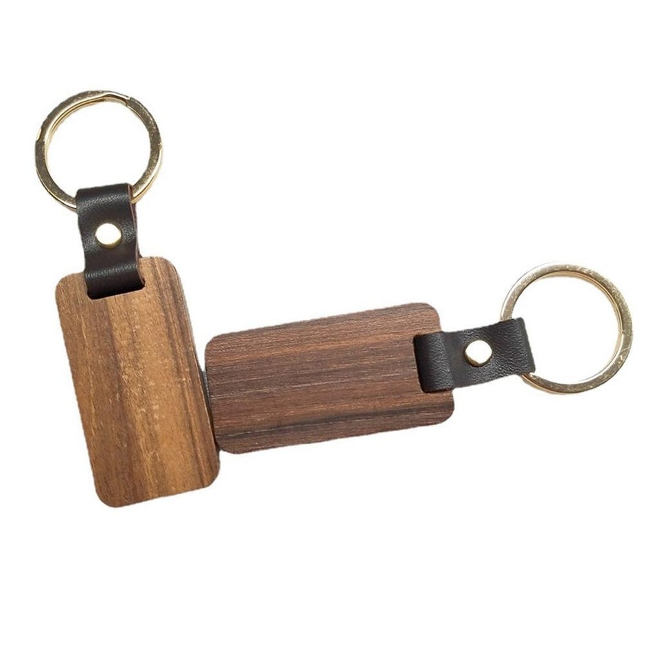 Wood Key Chain 10pcs Rectangle Collectible Unisex Key Ring Bag Pendant ...