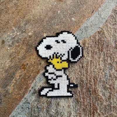 Snoopy Woodstock kandi perler necklace, rave, EDC, PLUR peanuts sprite ...