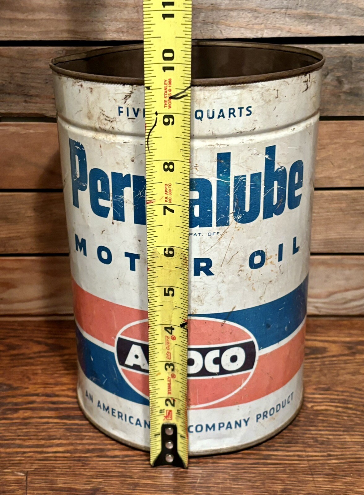 Vintage 5 Qt. Amoco Permalube Metal Oil Can Empty Garage Man-cave | eBay