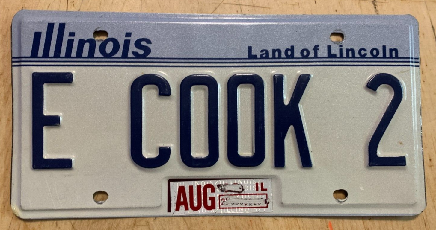 ILLINOIS VANITY LICENSE PLATE " E COOK 2 " IL WE COOK TOO | eBay
