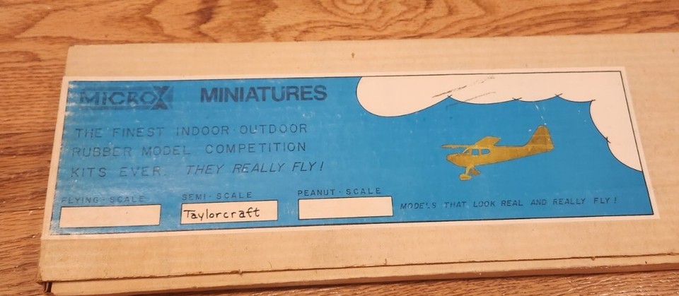 Microx Miniatures Taylorcraft Balsa Wood Plane Model Kit Rubber Band ...