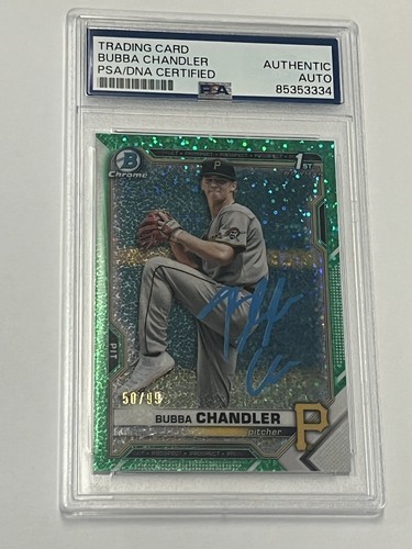 2021 Bowman Draft Chrome Bubba Chandler Green Sparkle Refractor Auto 1st /99 PSA | eBay