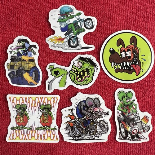 🔥 7 Rat Fink Mouse Ed Big Daddy Roth Hot Rod Art Vinyl Decal Sticker ...