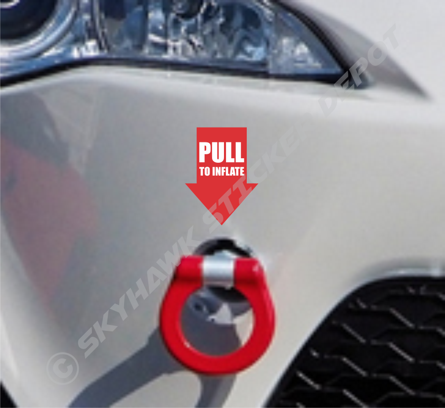 Funny Tow Arrow Vinyl Decal Sticker Pull To Inflate Car Sticker | eBay