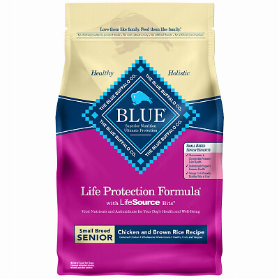 Blue Buffalo 800250 Senior Dry Dog Food, Chicken/Rice, Small Breed, 5 ...