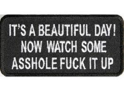 EMBROIDERED PATCH BEAUTIFUL DAY JACKET VEST SHIRT MOTORCYCLE HELMET ...