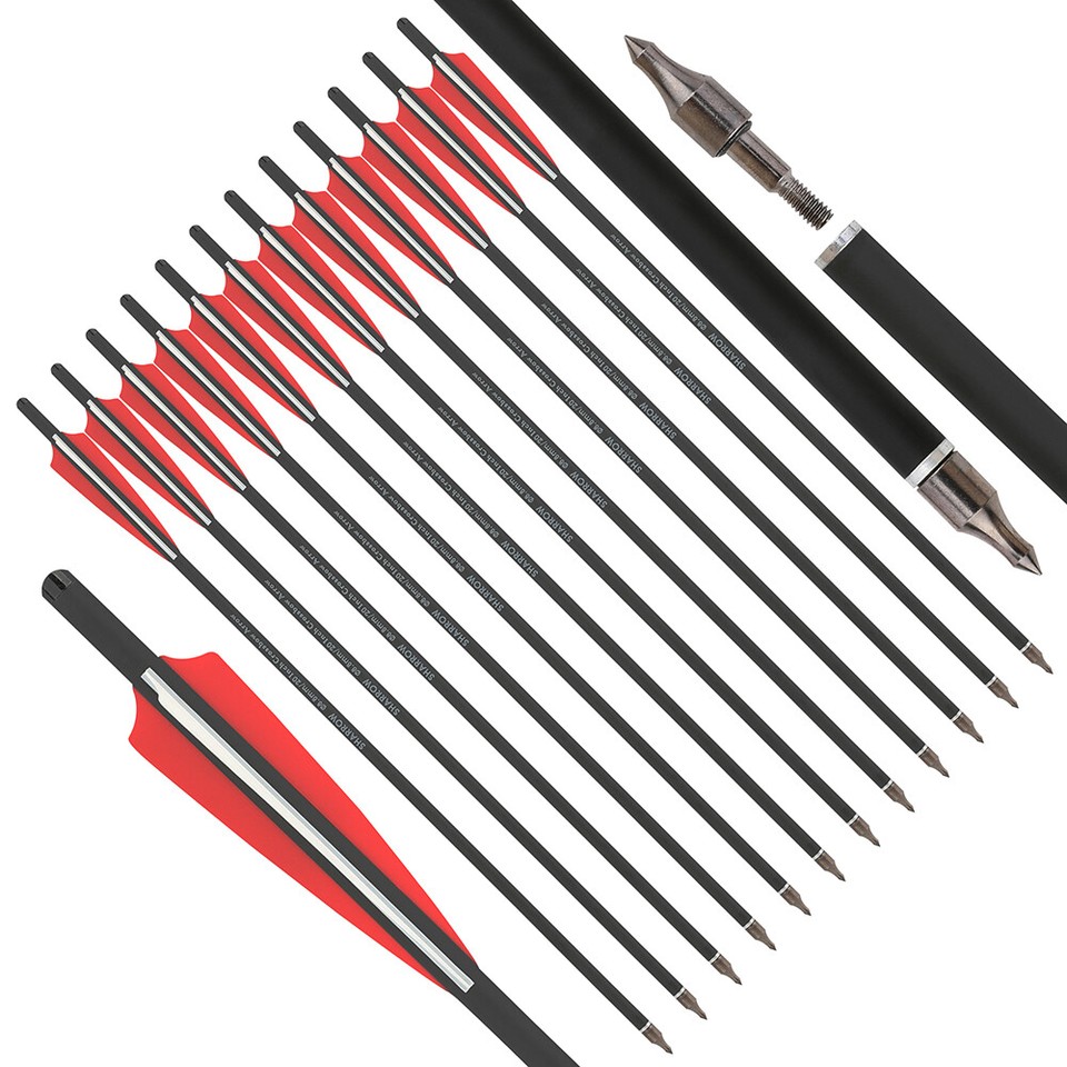 Crossbow Bolts Carbon Arrows 16" 17" 18" 20" 22" Archery Bow Hunting ...
