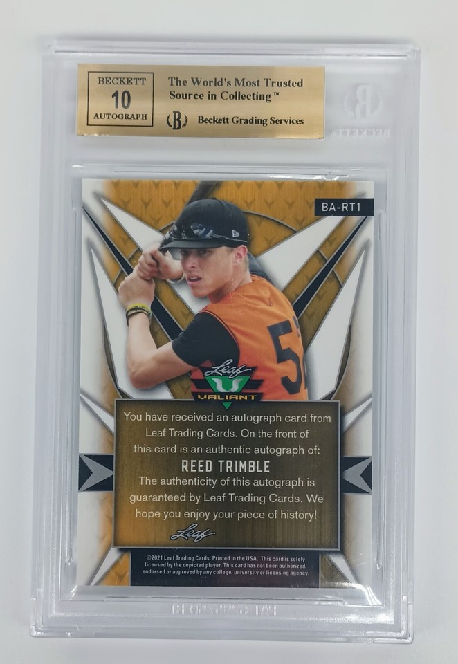 BGS GEM 💎 10 AUTO REED TRIMBLE 2021 LEAF VALIANT GREEN PRIZM BALTIMORE ...