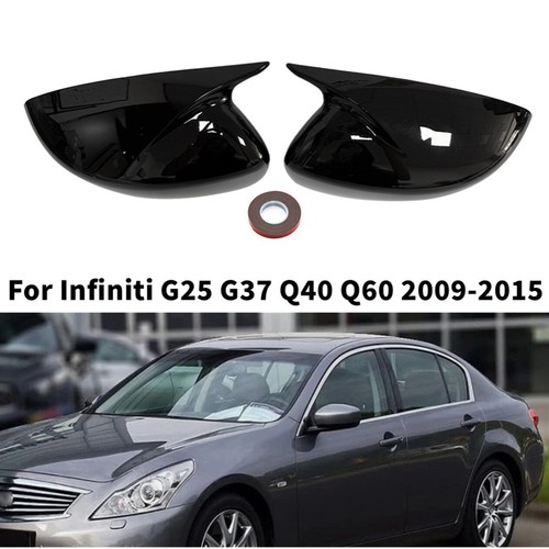 2009-2015 Gloss Black Sde Wing Mirror Cover Caps For Infiniti G25 G37 ...