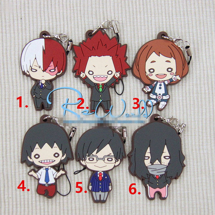 T446 Anime Boku no hero academia My Hero Academi rubber Keychain Key ...