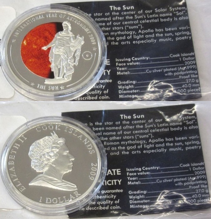 2009 Cook Islands, SUN, Solar System and Planets series, $1, Year of ...