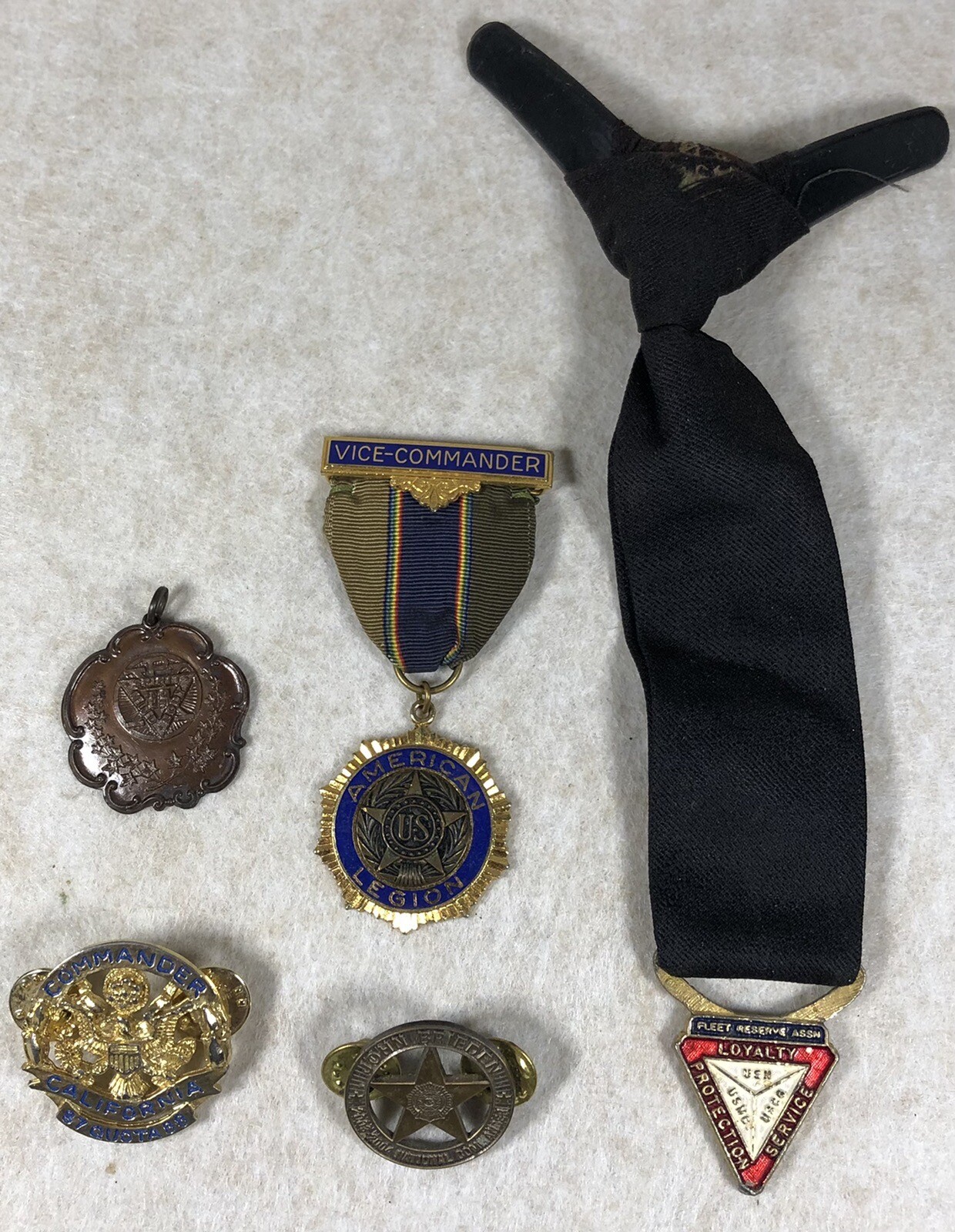 Vintage American Legion Vice Commander Ribbon Medal Badge Pin Mix Lot ...