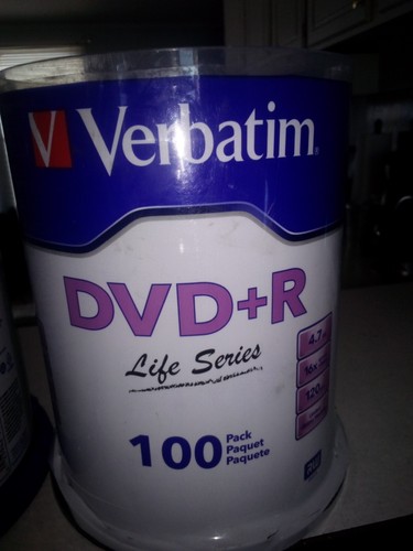 Verbatim DVD+R 100 Pack Blank Discs New & Sealed 4.7GB 16x Speed 120 ...