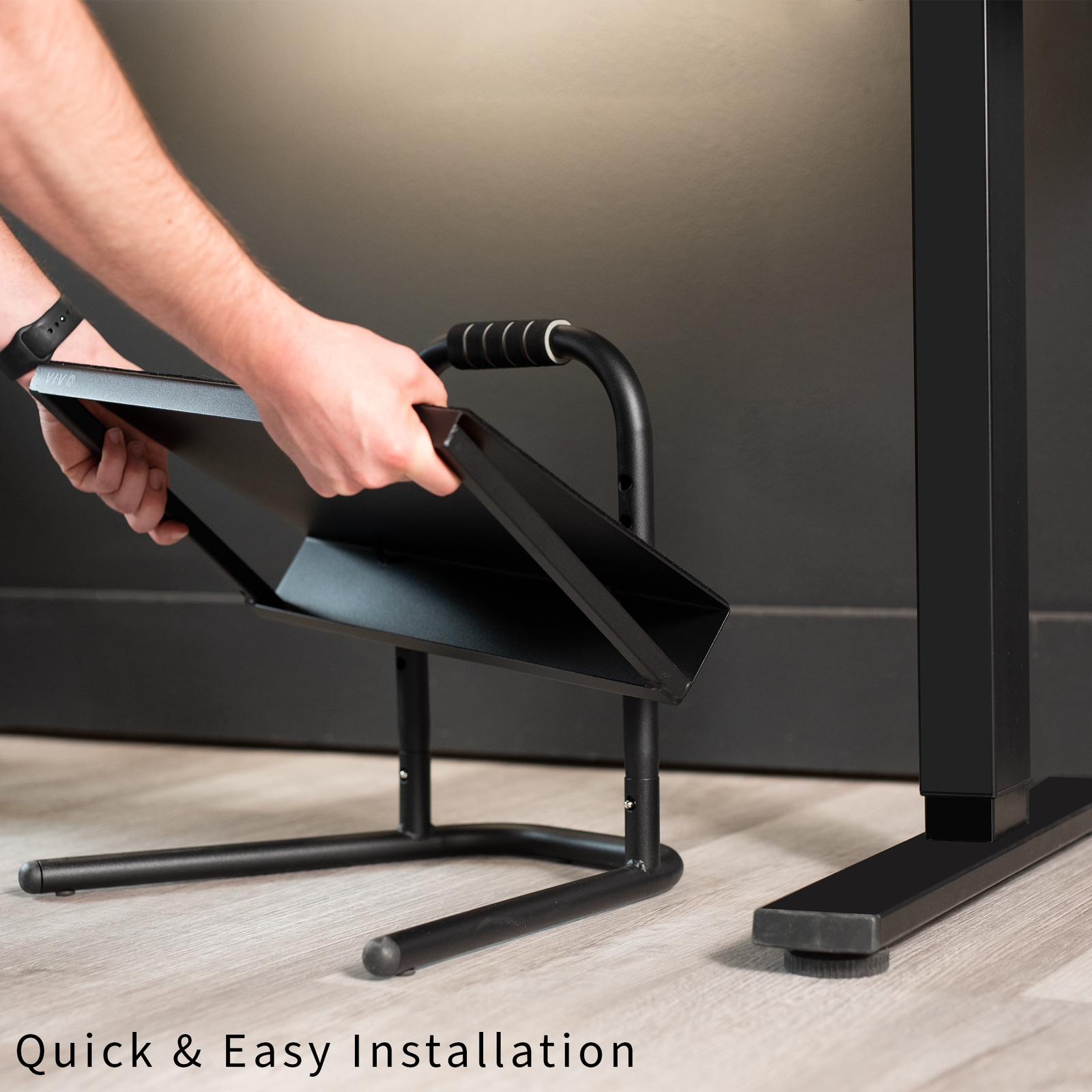 VIVO+Black+Ergonomic+Height+Adjustable+Standing+Foot+Rest+Relief ...
