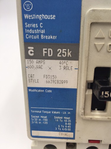 HOUSTON STOCK EATON FD3150 TYPE FD 150 AMP 600V REFURBISH FREE 2 DAY ...