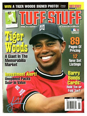VINTAGE June 2007 Tuff Stuff Magazine Tiger Woods Facsimile Signed | eBay