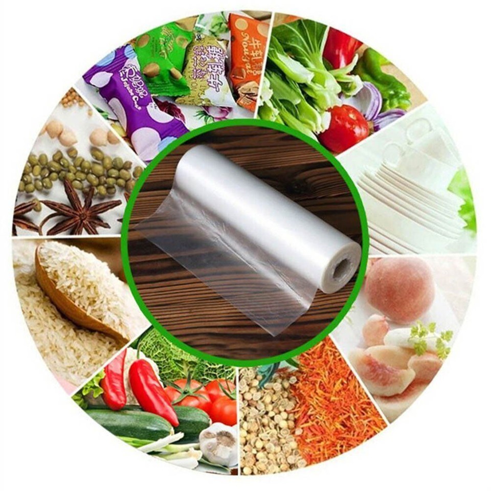 20 Rolls Plastic Produce Clear Bag On Roll Kitchen Food Fruit Storage ...