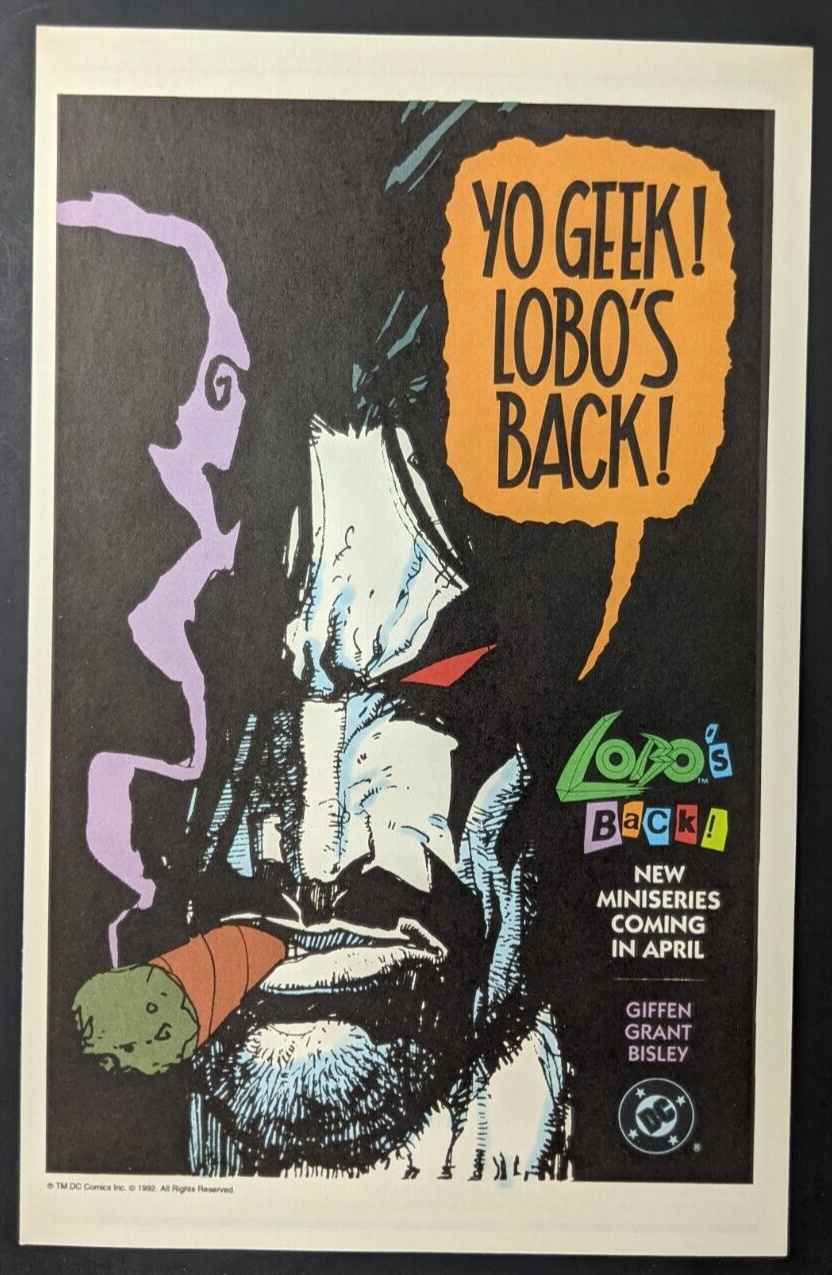 Lobo's Back #1 Print Ad Comic Poster Art PROMO Original DC Smoking ...