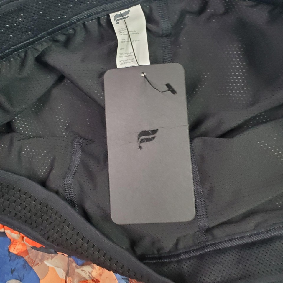 Fabletics Shorts Mens 2XL XXL Orange Blue Camo Athletic Training Lined ...