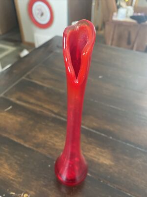 Vintage Ruby, red fluted, swag Flowers 🌺 Vase | eBay