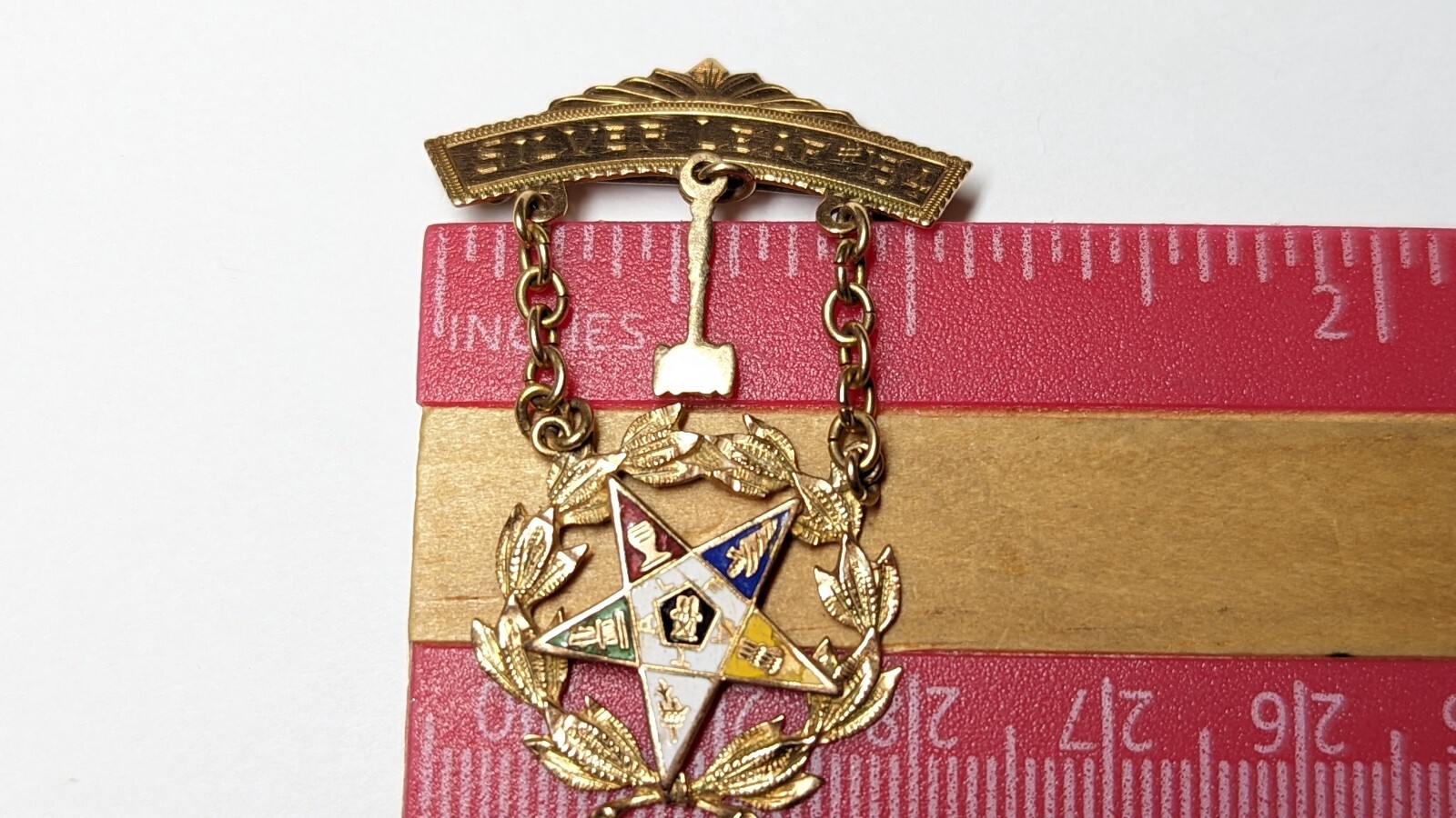 VINTAGE 10K GOLD TOP ORDER OF THE EASTERN STAR PIN SILVER LEAF #154 | eBay