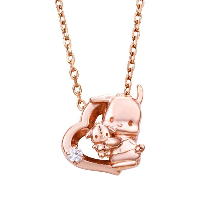 Pre-Order Pochacco Necklace Silver/ Pink Gold Sanrio Hapidanbui Japan New | eBay