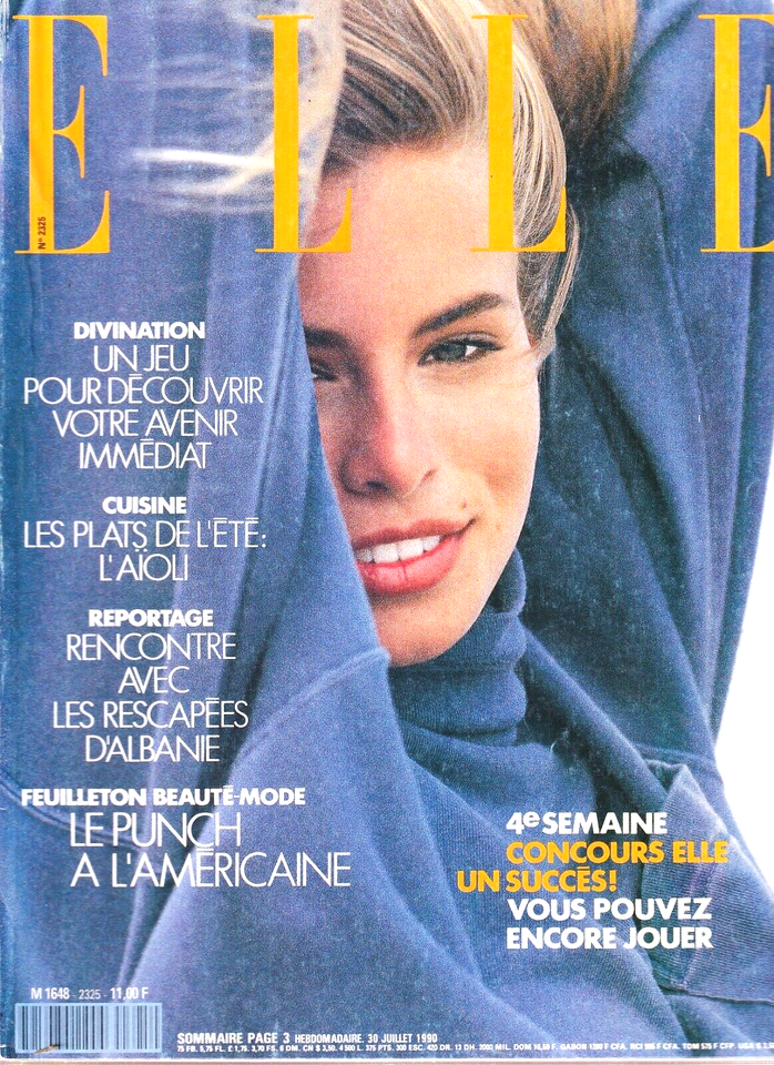 ELLE FRANCE 1990 NIKI TAYLOR CLAUDIA SCHIFFER MIKHAIL BARYSHNIKOV ...