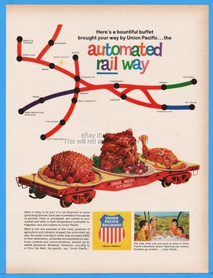 1963 Union Pacific Railroad Ham Spareribs Lamb Chop Train Flat Car ...