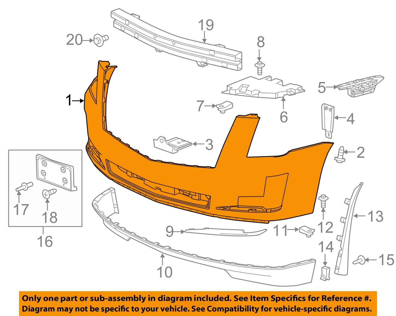 GM OEM 15-16 Escalade ESV Front Bumper Bumper Components-Bumper Cover ...