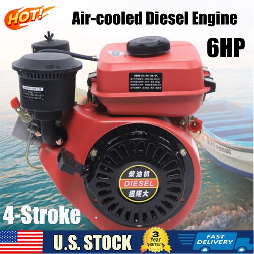 196cc 4-Stroke Diesel Engine – Durable, Air-Cooled Power for ...