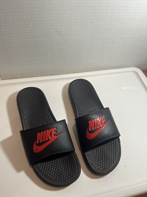 Nike Men's Slide Sandal - Size 11 (Black/Challenge Red) | eBay