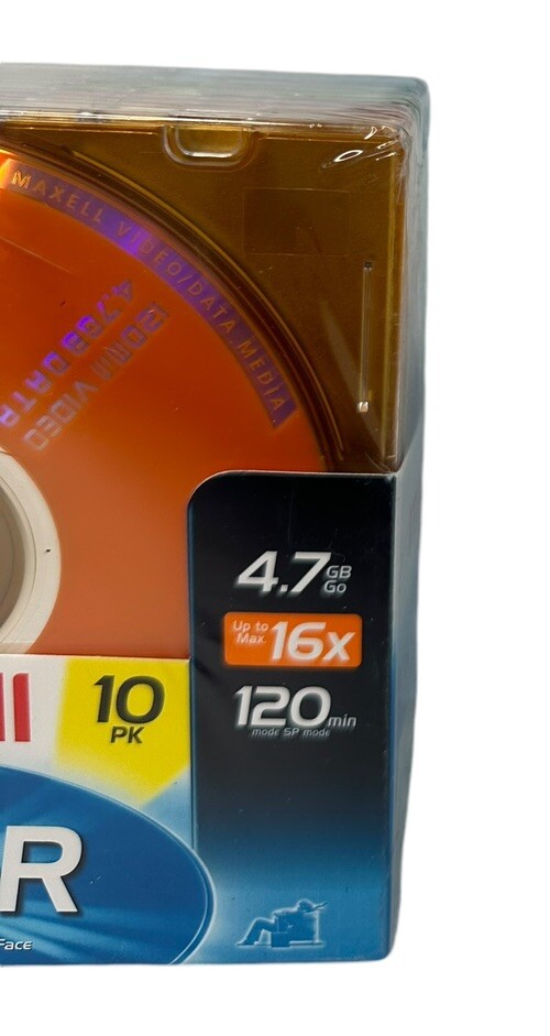 MAXELL COLOR DVD-R 10 PACK 4.7GB 120 MIN BRAND NEW FACTORY SEALED FREE ...